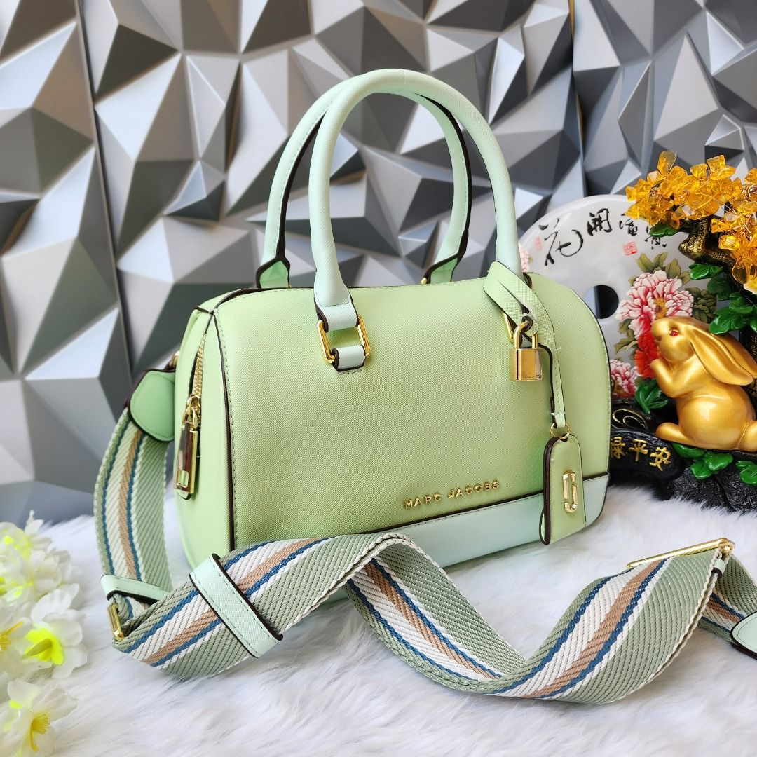 M.J Women's Classic Bag - Top Handle Bag in Two-Tone Saffiano Leather ...