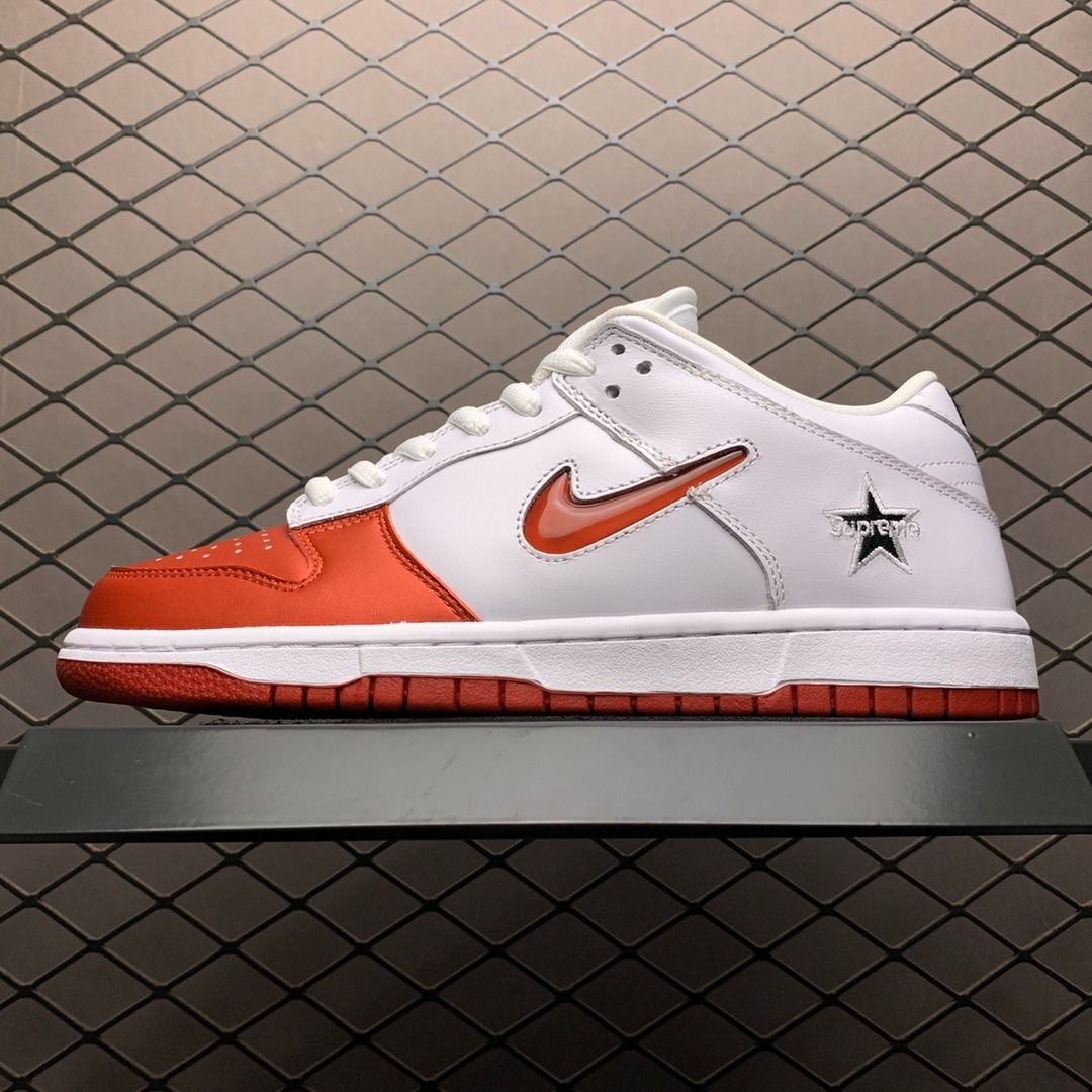Nike SB Dunk Low Supreme Jewel Swoosh Red CK3480-600, Men's Fashion ...