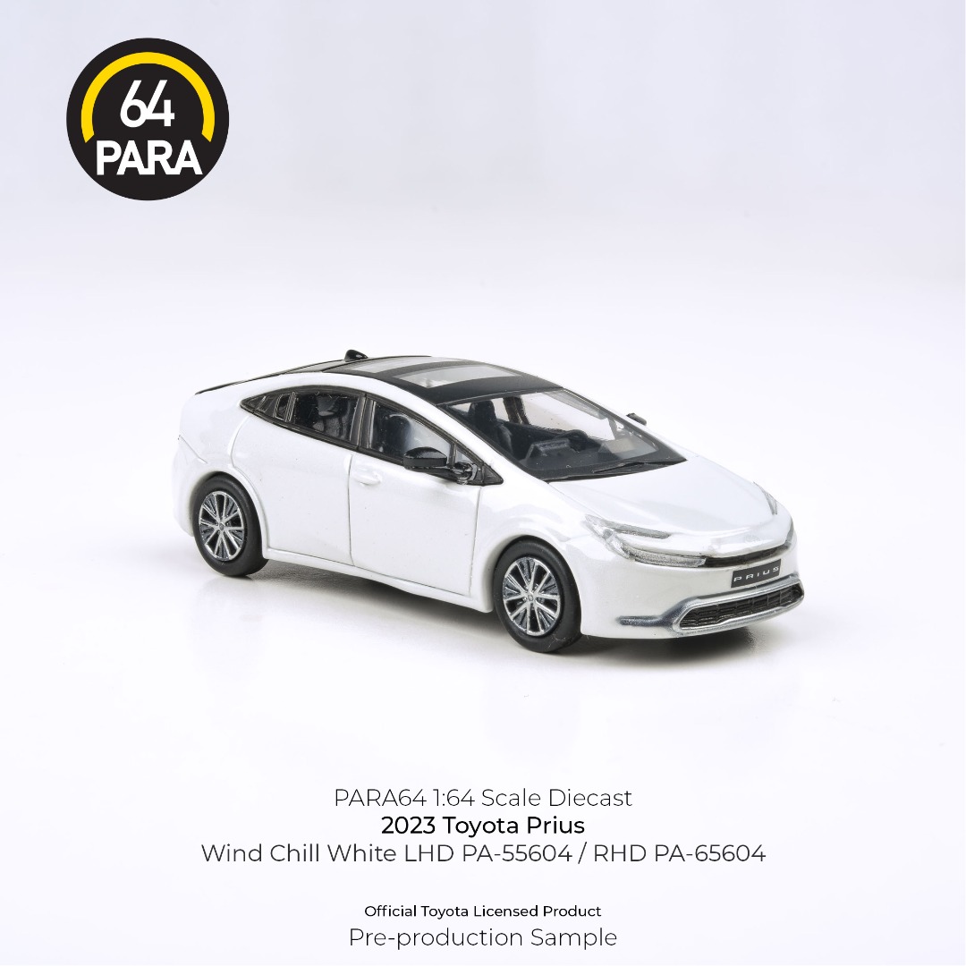 Para64 1/64 2023 Toyota Prius Wind Chill White LHD PA-55604 Diecast ...