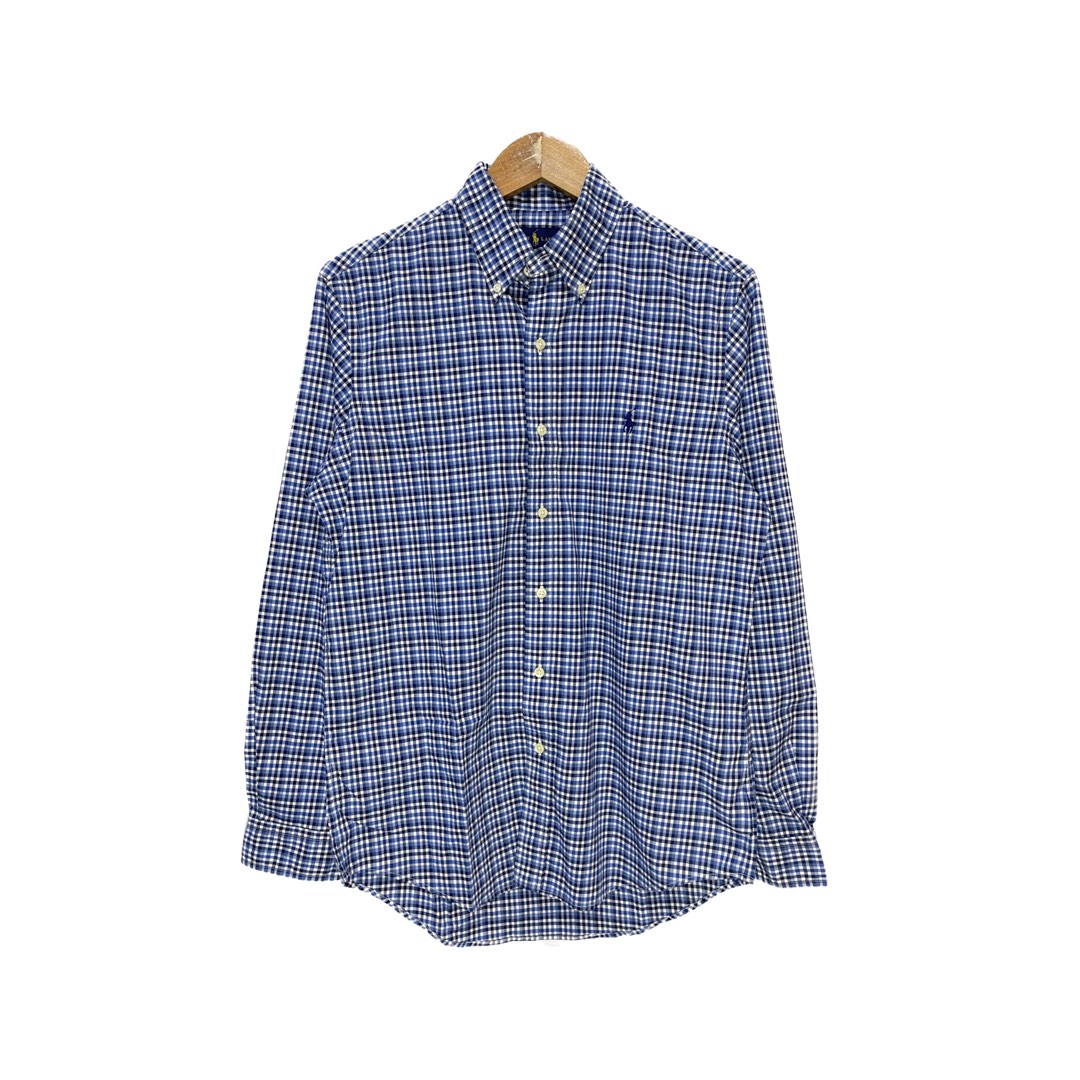 Ralph Lauren Checkered polo long sleeves, Men's Fashion, Tops & Sets ...