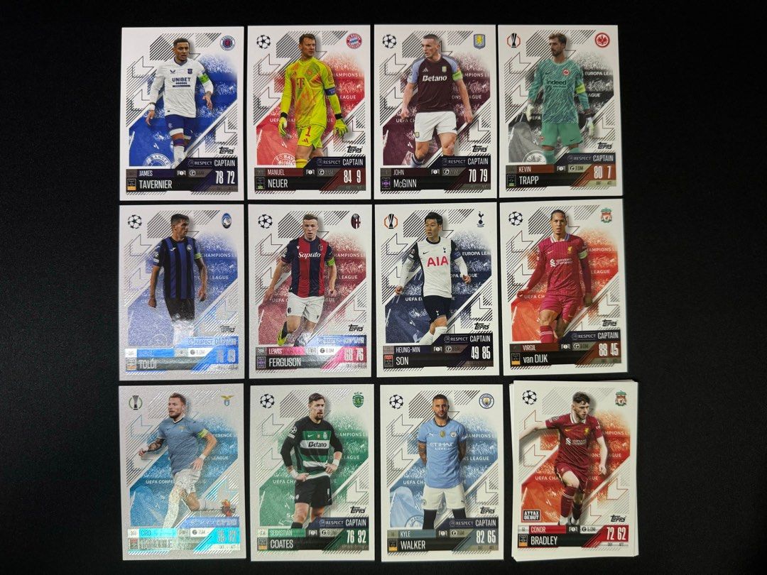 RESPECT CAPTAIN Team Captain base card Lot 11 + Attax Debut rookie Lot8 ...