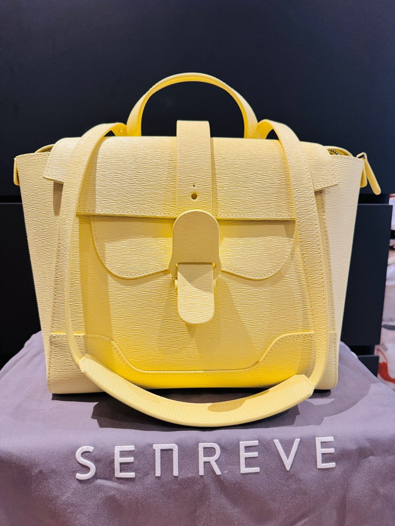 Senreve Maestra Bag Midi in Mimosa Leather, Butter Yellow, Luxury, Bags ...