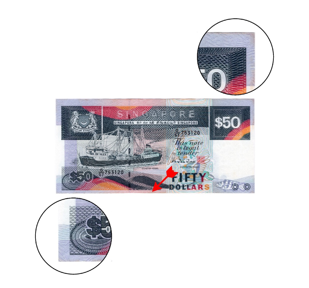 Singapore Ship $50 banknote 753120 "Alignment Errors", Hobbies & Toys ...