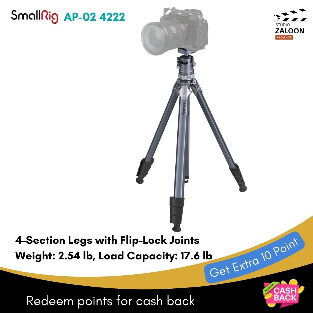 SmallRig AP-02 Lightweight Aluminum Travel Tripod with Arca-Type Ball ...