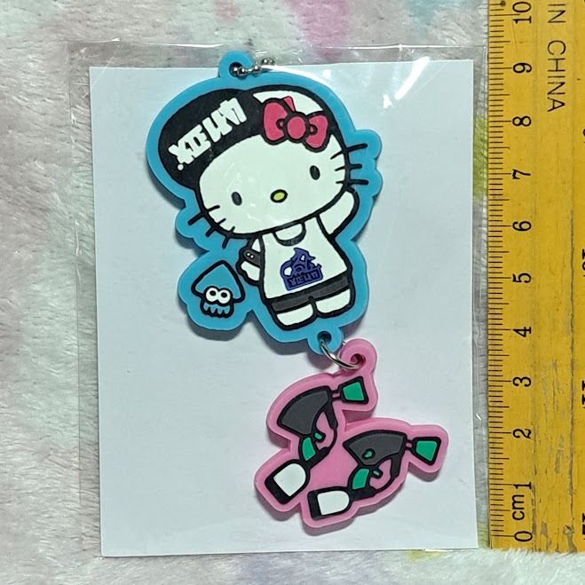 Splatoon 2 x Sanrio Characters Rubber Keychain Mascot - Hello Kitty ...