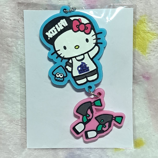 Splatoon 2 x Sanrio Characters Rubber Keychain Mascot - Hello Kitty ...