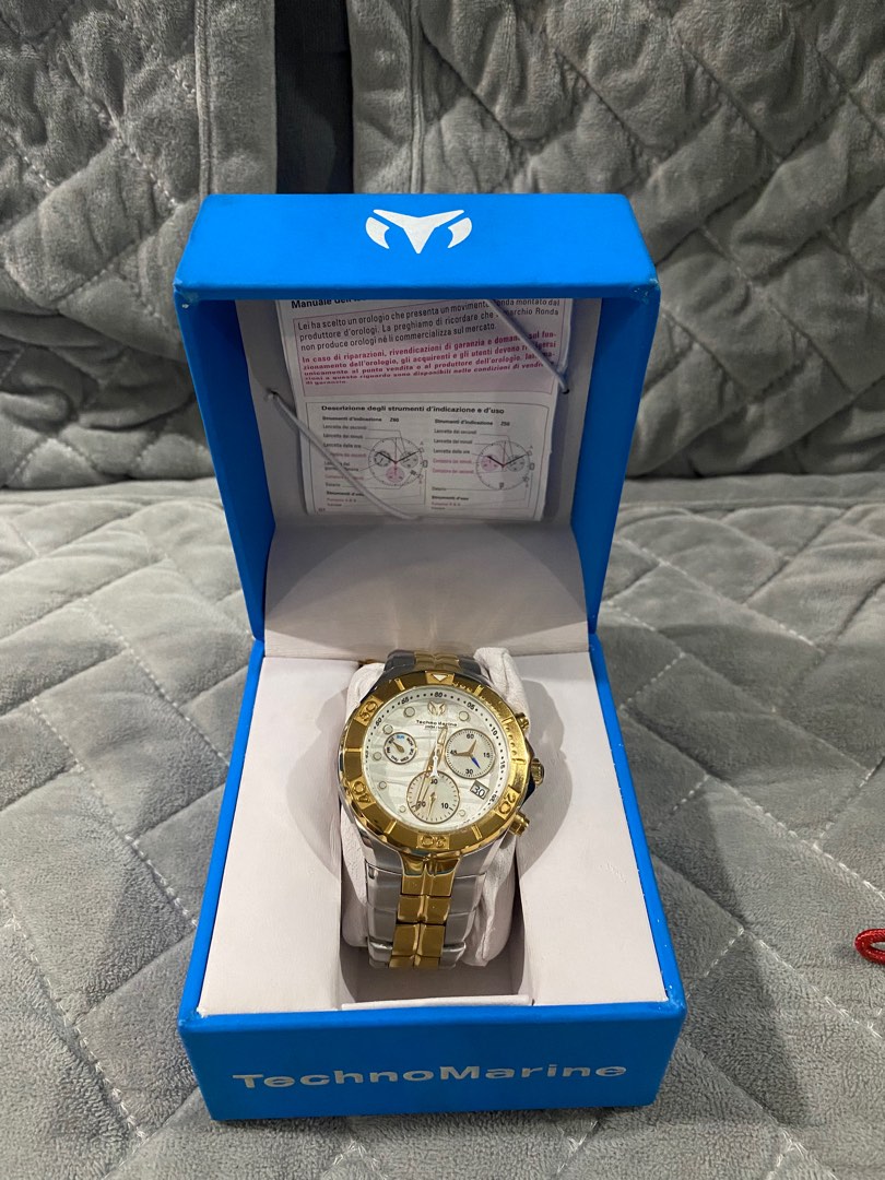 Techno Marine Sea Pearl Two Tone Watch, Luxury, Watches on Carousell