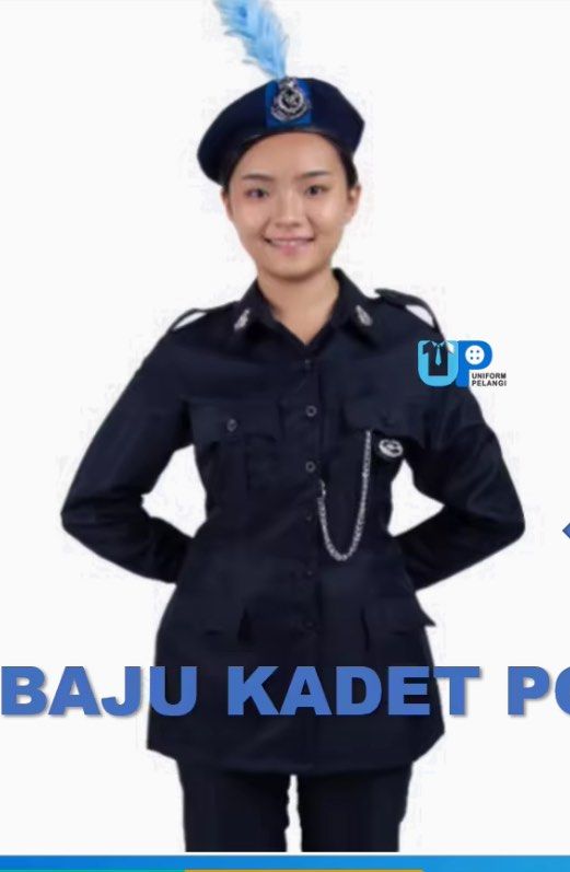 Full set secondary school uniform Kadet Polis Perempuan said besar kain ...
