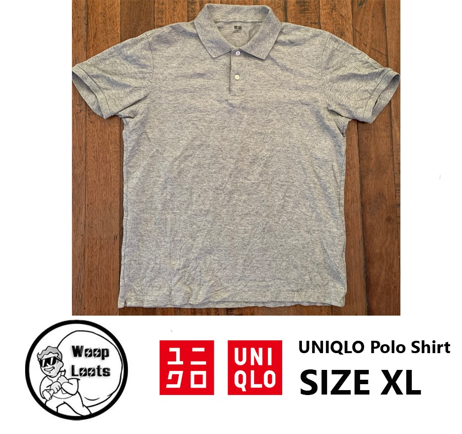 UNIQLO MADE IN VIETNAM GREY POLO SHIRT SIZE XL, Men's Fashion, Tops ...
