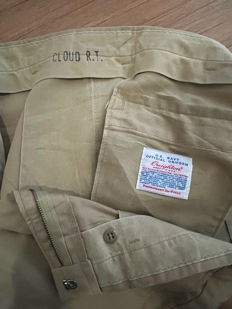 VINTAGE 80s USN ( US Navy ) KHAKIS PERMANENT PRESS, Men's Fashion ...