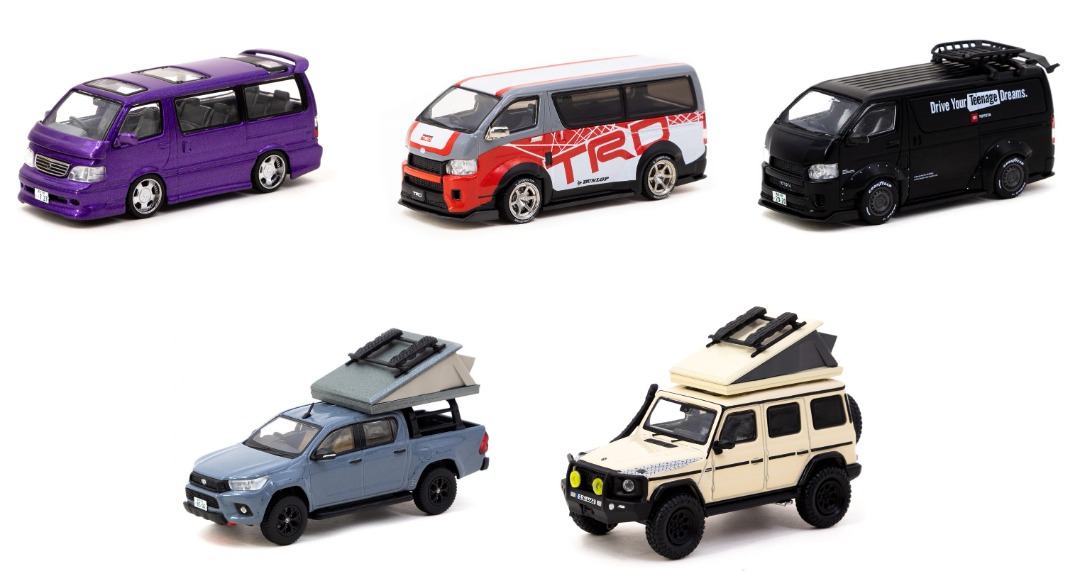 1/64 TARMAC Toyota Hiace Wagon Custom Purple (T64R-078-PU)/ Toyota ...