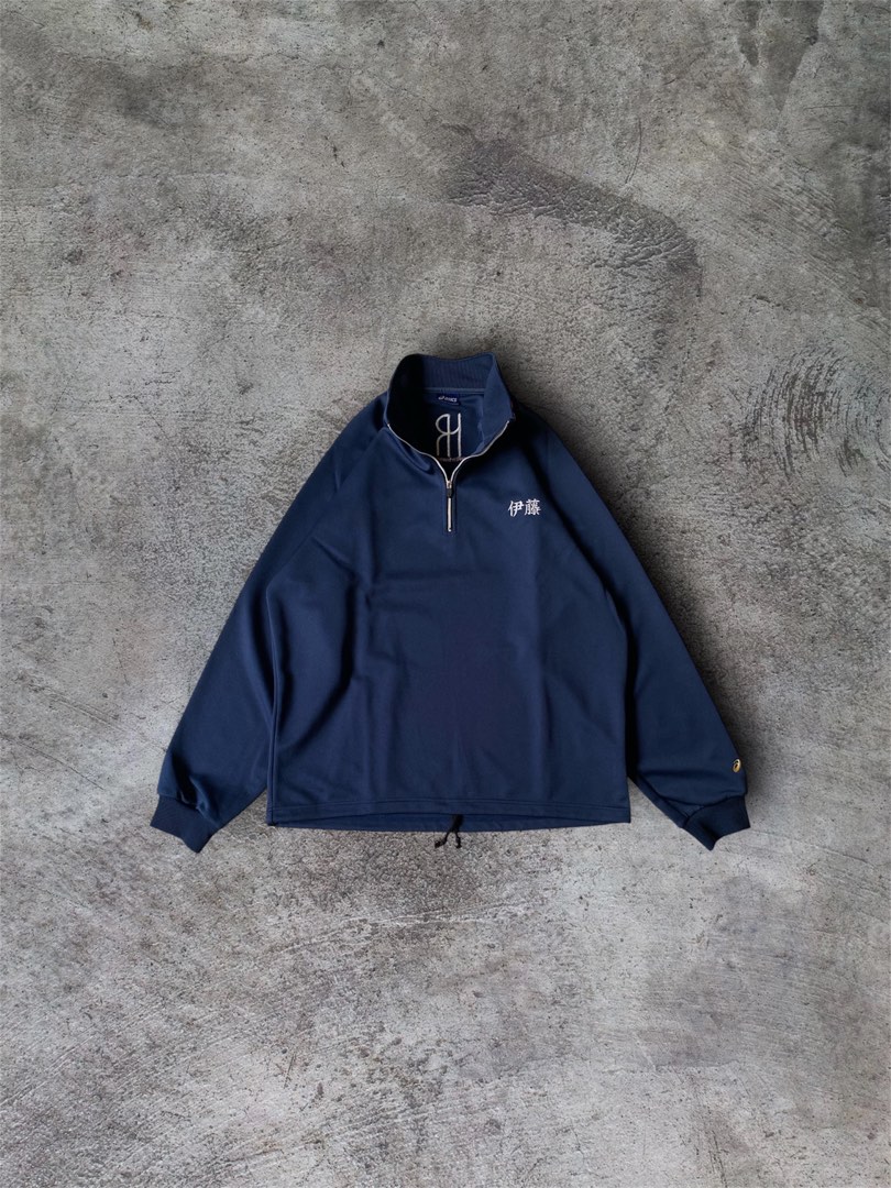 Asics Quarter-Zip Track Jacket (Deep Blue), Men's Fashion, Coats ...