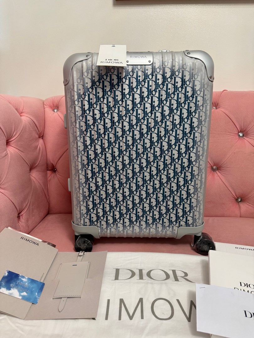 Authentic Dior X Rimowa Cabin Alluminum Luggage in Oblique Indigo ...