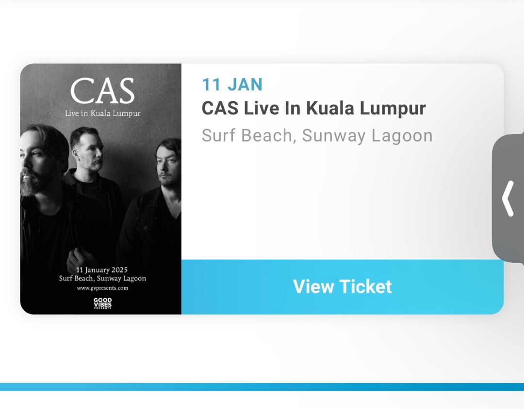 CAS 2025 MY 11/1/2025 GA Release 2 Ticket to let go, Tickets & Vouchers ...