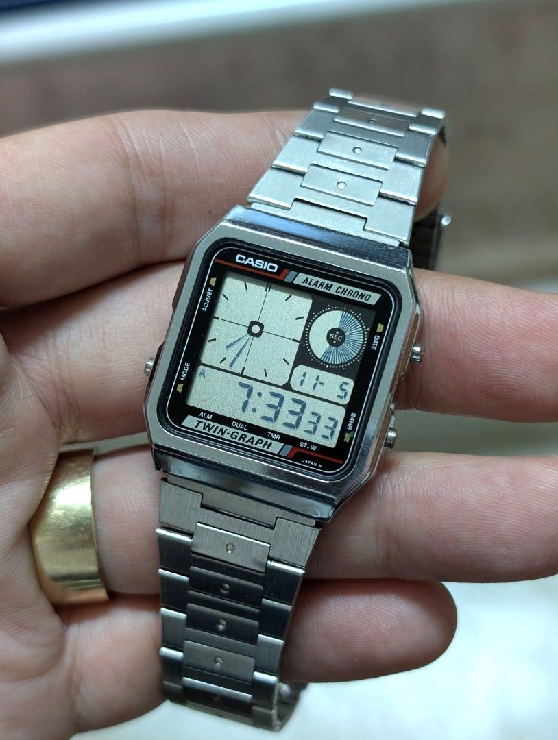 CASIO TWIN-GRAPH AE-200 QW-588 VINTAGE 1986, Men's Fashion, Watches ...