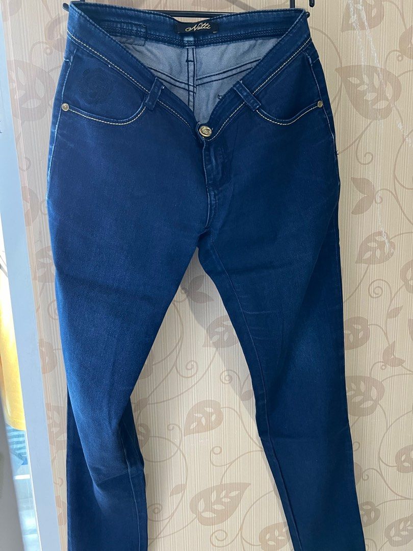 Celana Jeans Panjang Wanita Merk Nutti Motif Channel, Fesyen Wanita ...