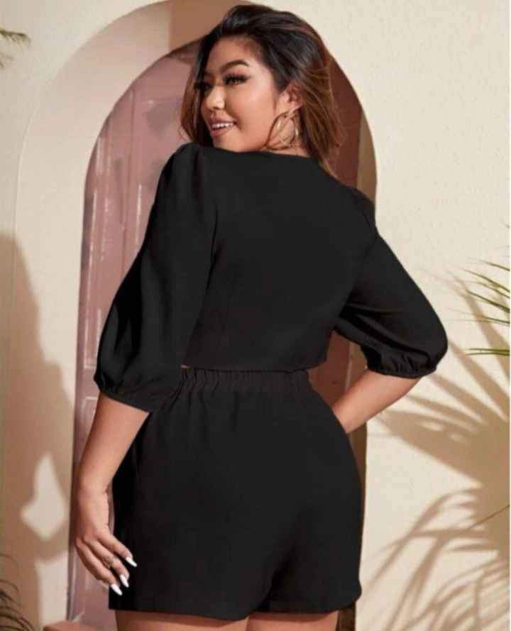 Coord Set in Black Shein Plus Size, Women's Fashion, Dresses & Sets ...