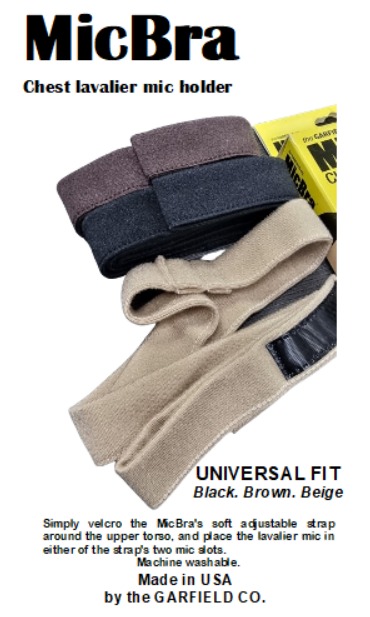 GARFIELD MIC BRA CHEST LAVALIER MIC HOLDER 3pc pack, Audio, Portable ...