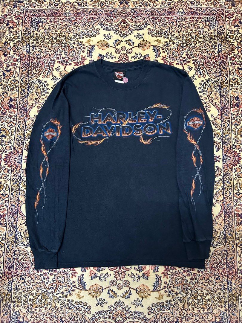 VINTAGE HARLEY DAVIDSON SLEEVE HIT ( FLAME BARB WIRE ), Men's Fashion ...