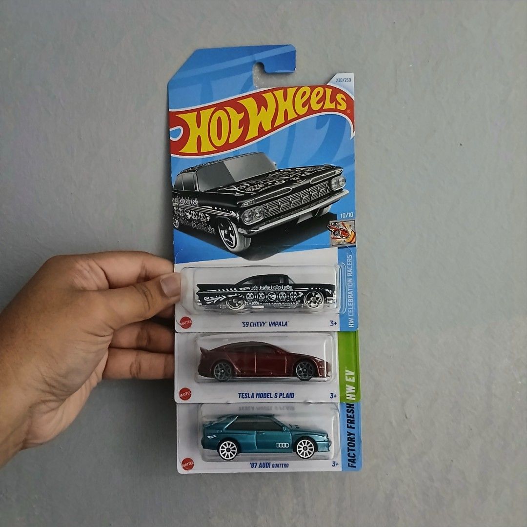 [HOTWHEELS] '59 Chevy Impala, Tesla Model S Plaid, & '87 Audi Quattro ...