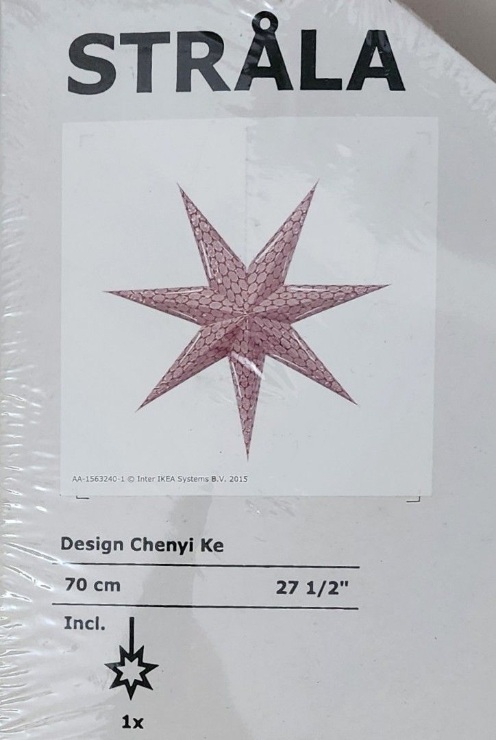 IKEA Christmas Decoration - Strala Shaped Star With Cord Pendant and ...