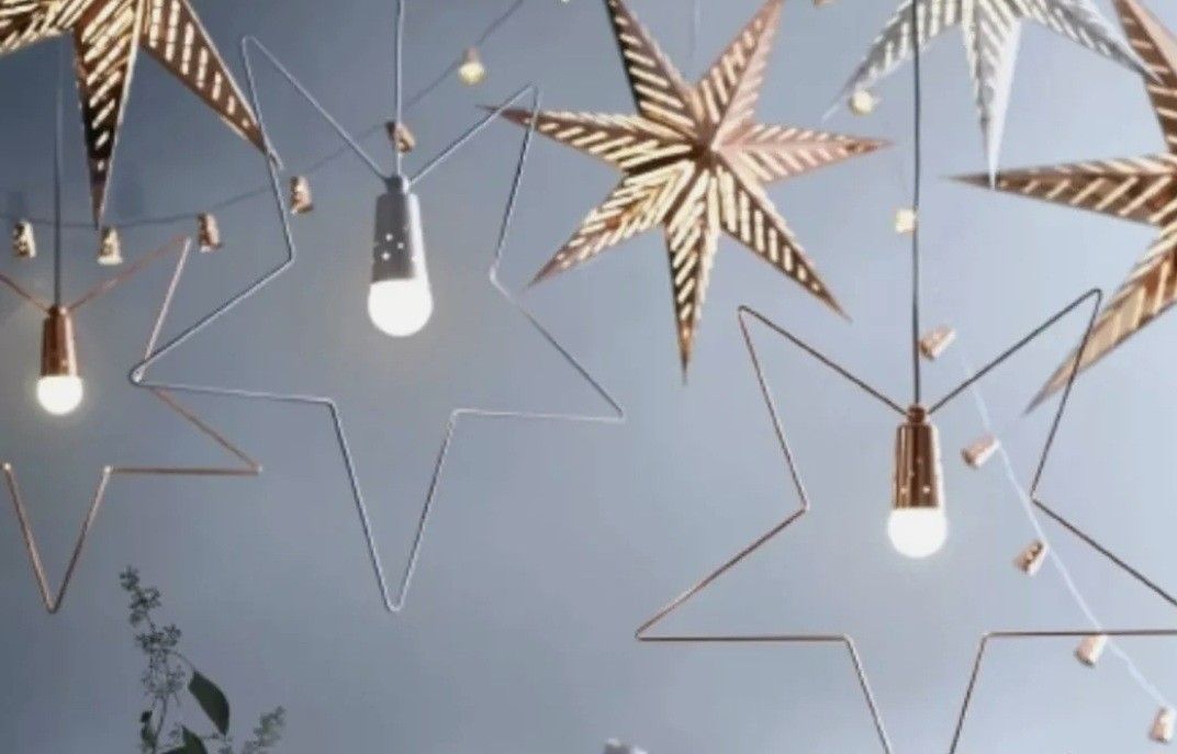 IKEA Christmas Decoration- Strala Shaped Star With Cord Pendant Lamps ...