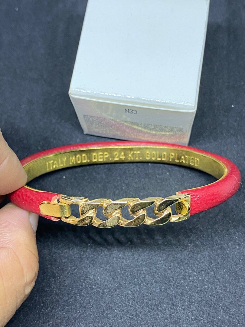 Italy Mod Dep. 24 K Gold palted bracelet, Women's Fashion, Jewelry ...