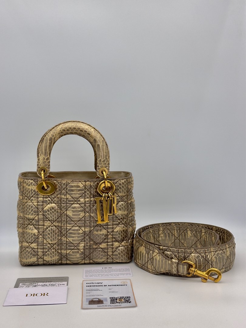 Lady dior exotic 2 way ( Small ) GHW in Rank A, Luxury, Bags & Wallets ...