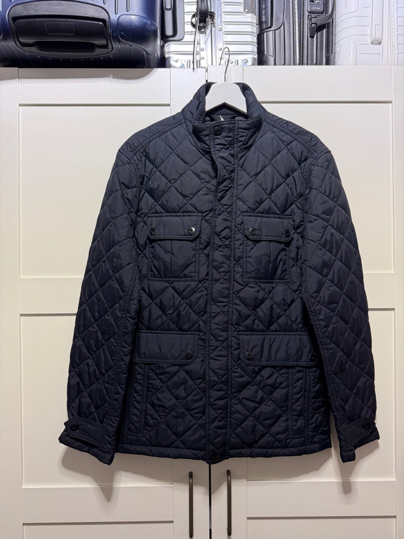 Marks and Spencer Quilted Jacket Navy, Men's Fashion, Coats, Jackets ...