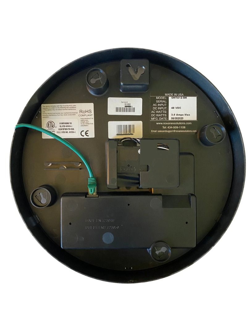 Novanex NTP PoE Clock, Synchronized Analog Clock, 12" diameter, IP ...