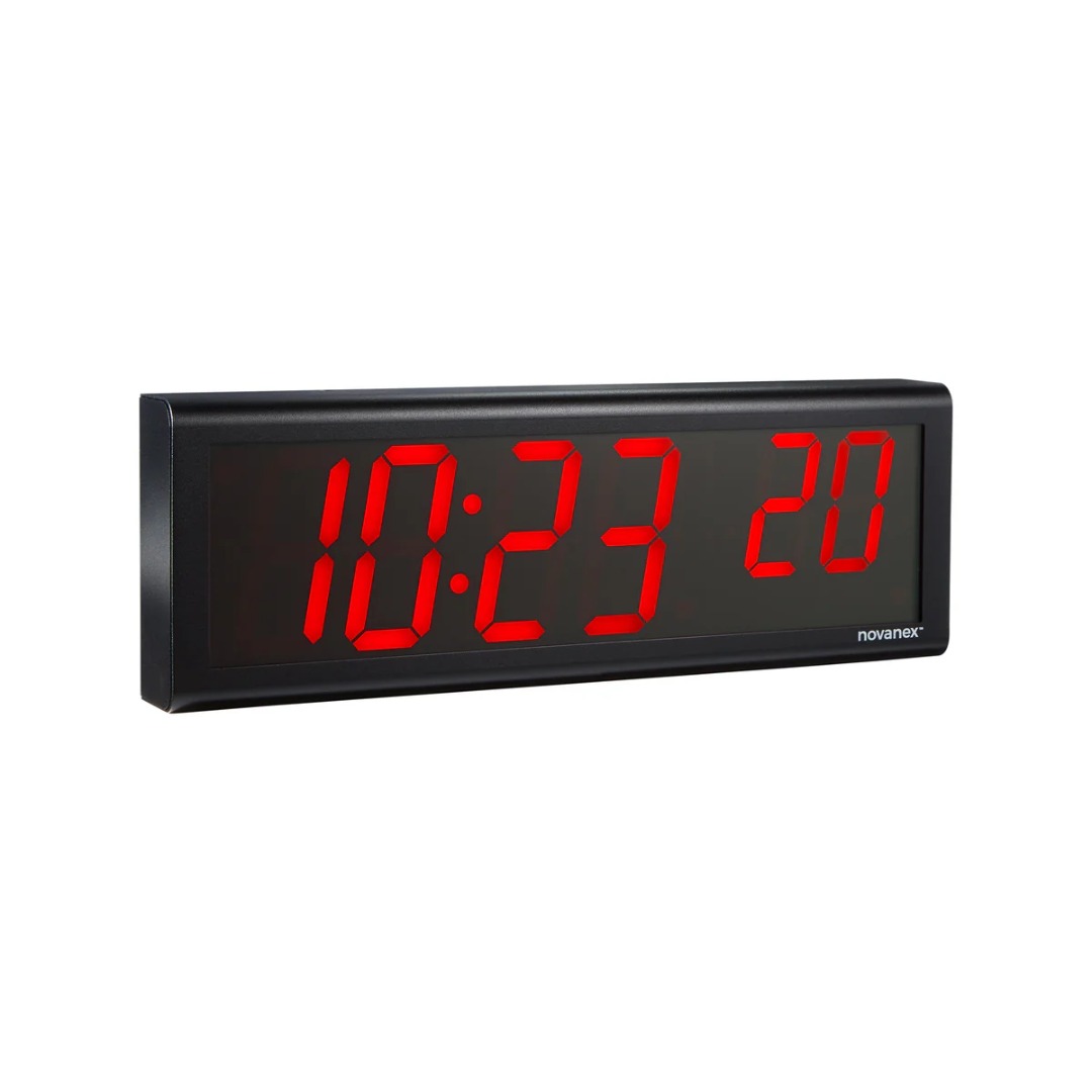 Novanex NTP PoE Clock, Synchronized Digital Clock, 4" 6-digit, IP based ...