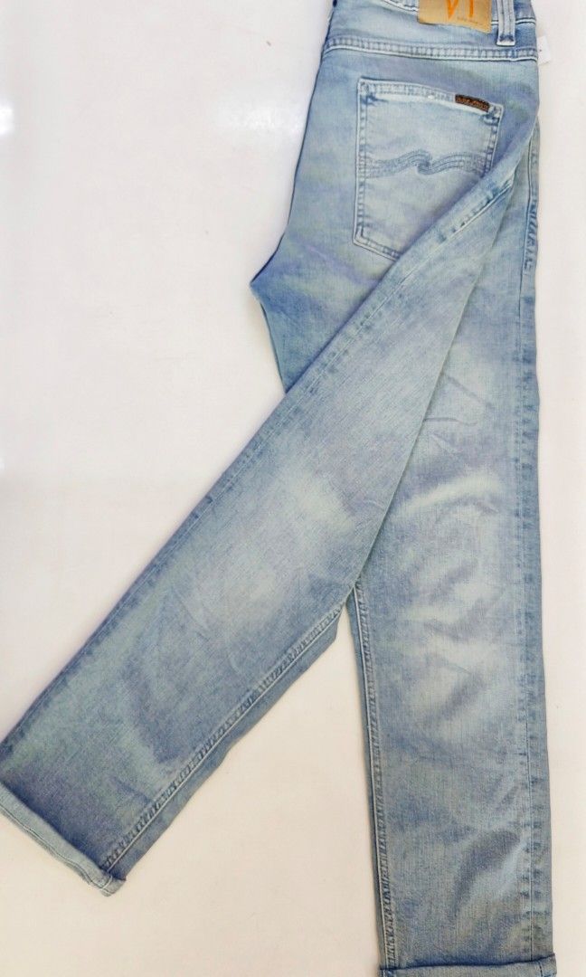 Nudie Jeans ( Tight Terry Rustic Blue) Gred A Condition, Men's Fashion ...