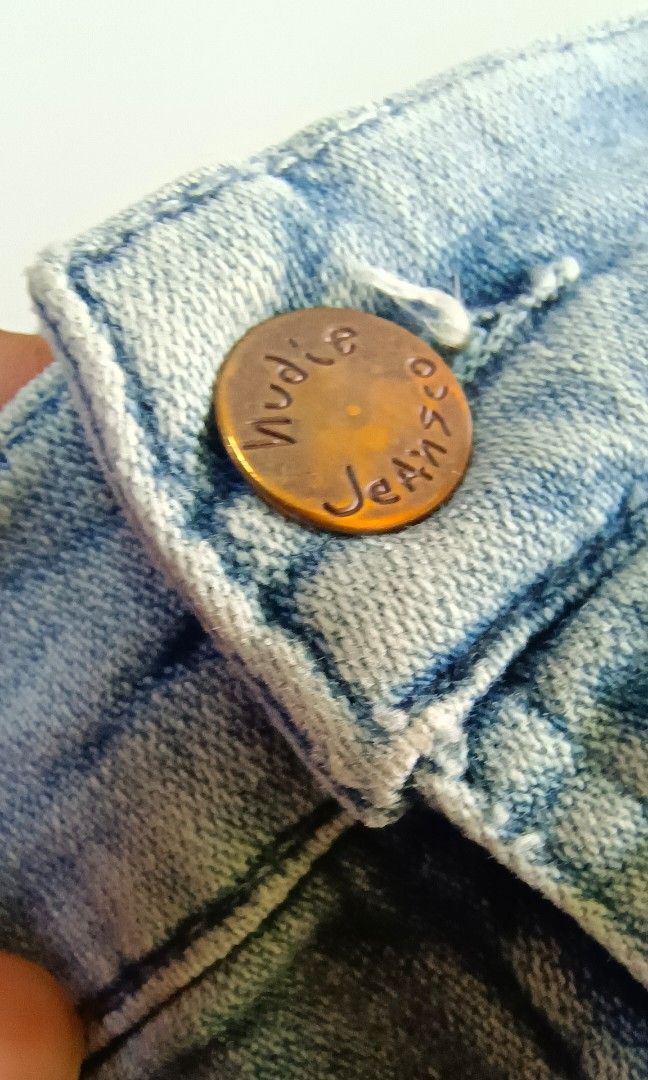 Nudie Jeans ( Tight Terry Rustic Blue) Gred A Condition, Men's Fashion ...