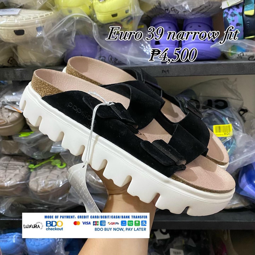 Original Papillio Chunky Suede Black, Women's Fashion, Footwear ...