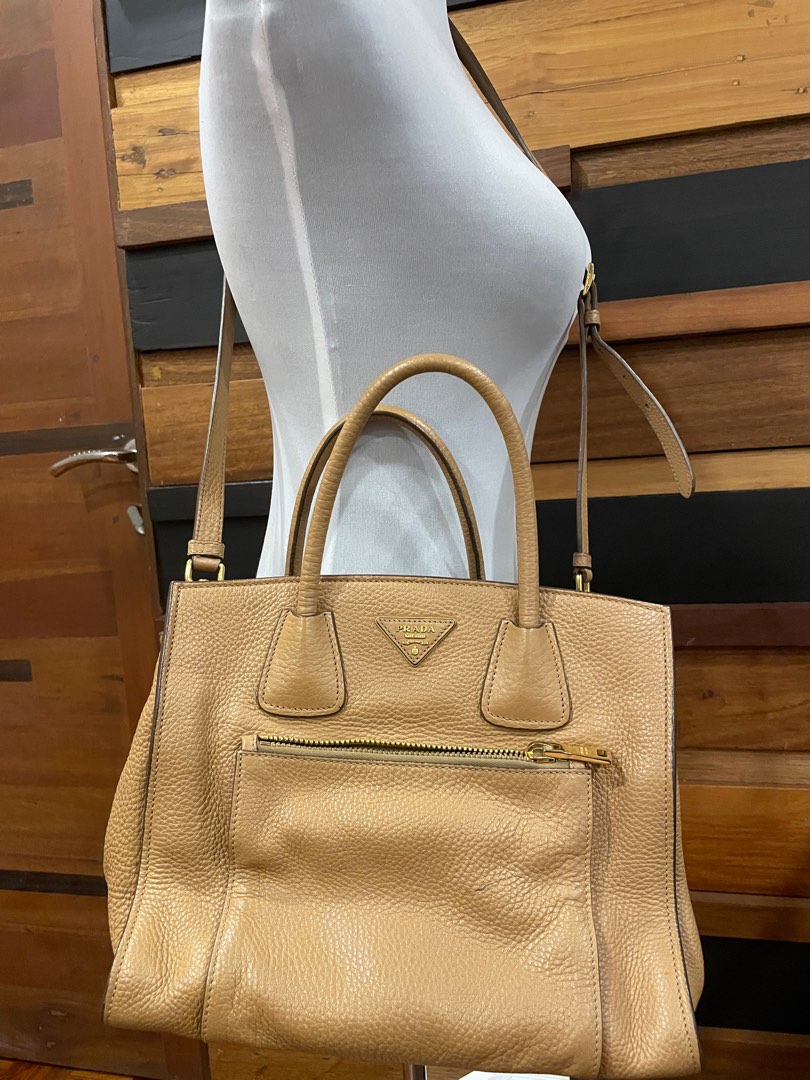 PRADA VITELLO DAINO FRONT POCKET WING TOTE, Luxury, Bags & Wallets on ...
