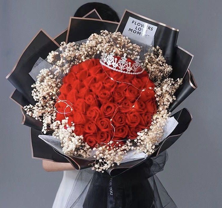 Preserved Flower with soap flower Bouquet for Valentine’s Day gift ...