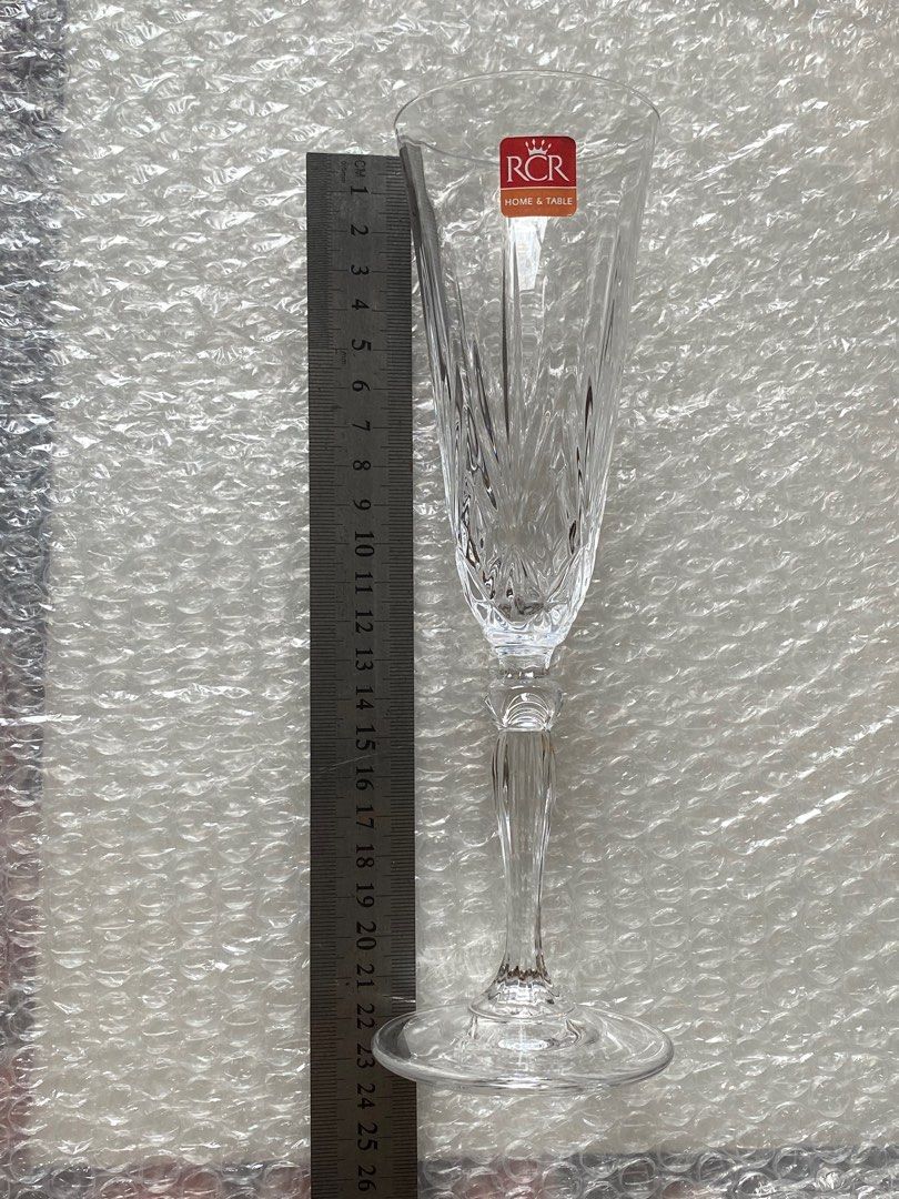 6 Pieces RCR Italy Fine Crystal Stem Champagne Flutes , Furniture ...