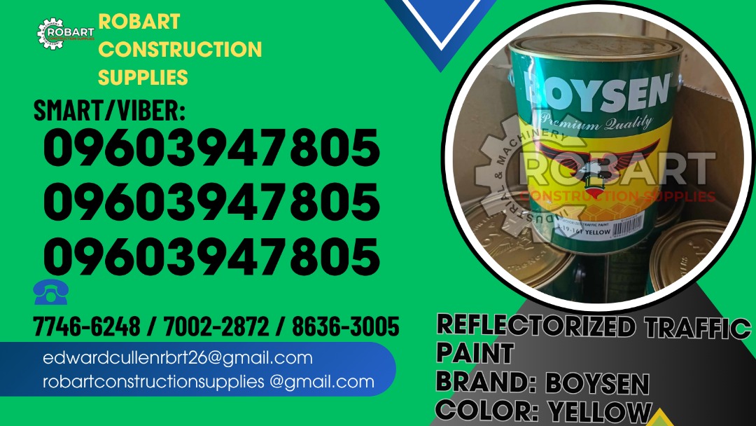 reflectorized traffic paint brand: boysen Color: yellow, Commercial ...