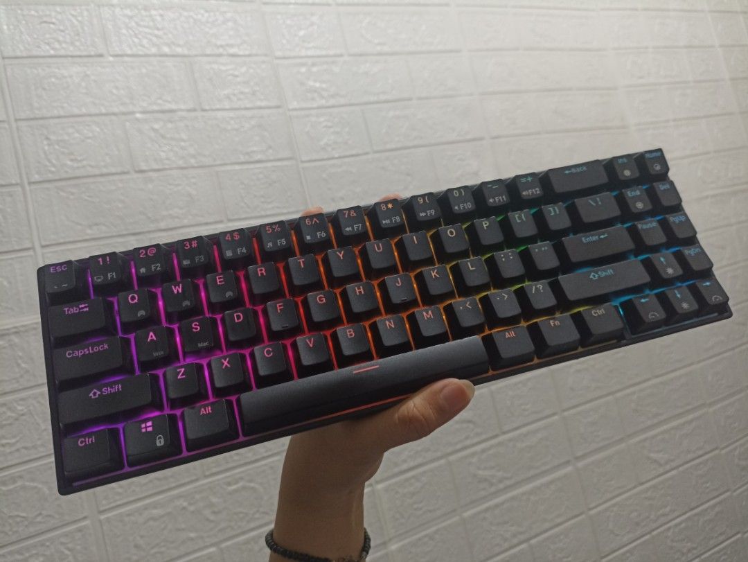 RK71 Royal Kludge Red Switch RGB Dual Mode Hotswappable Mechanical ...