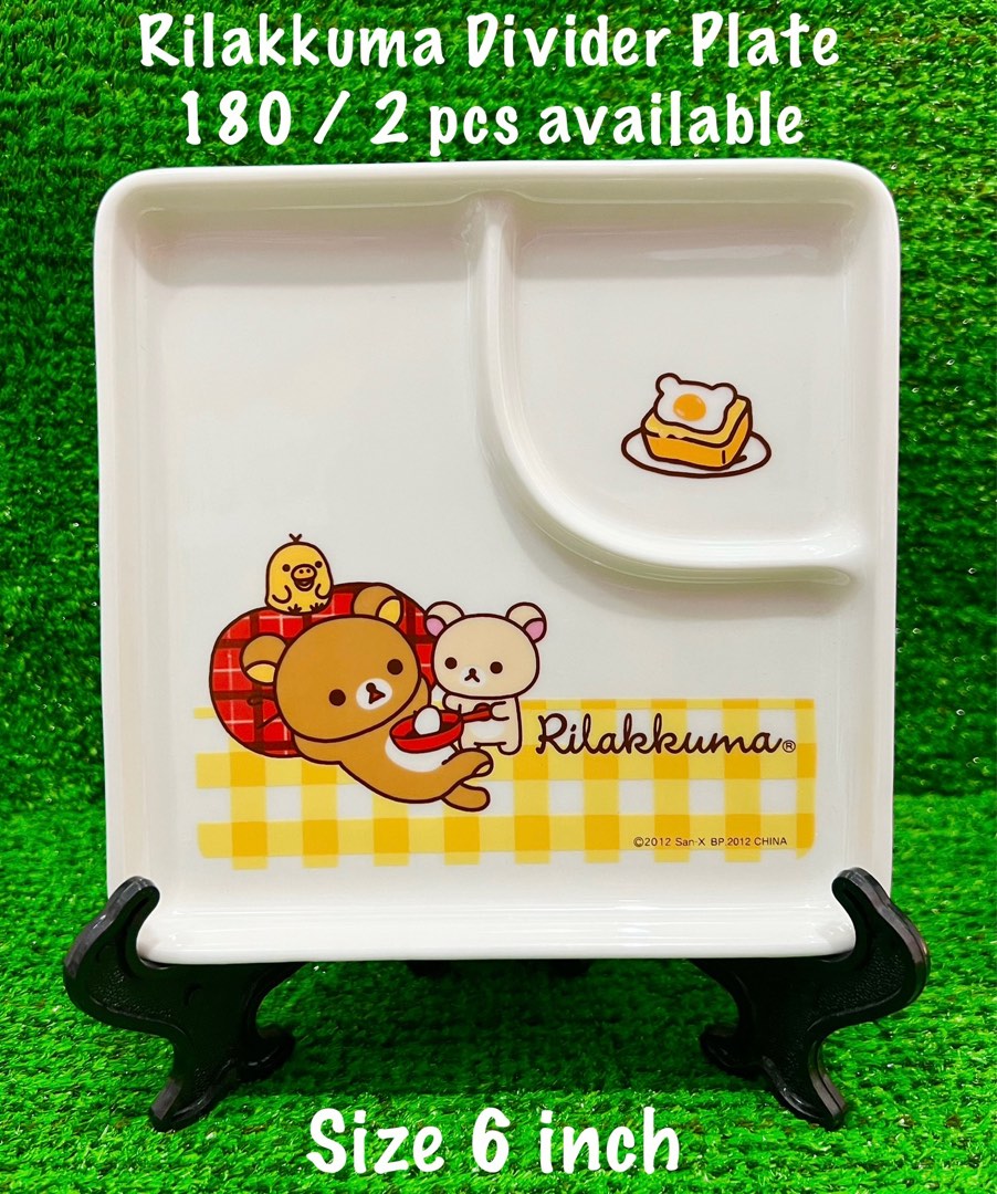 San-X Rilakkuma Ceramic Divider Plate, Furniture & Home Living ...