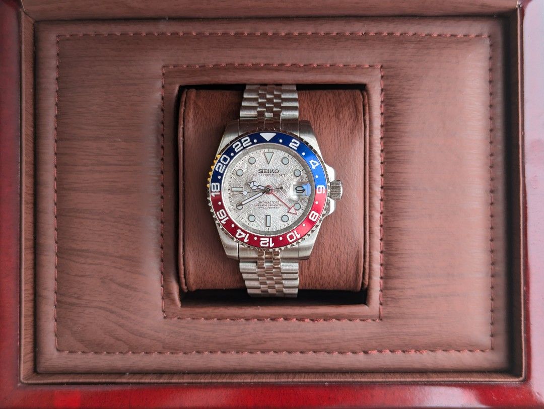 Seiko Mod Custom GMT Master Meteorite Pepsi, Men's Fashion, Watches ...