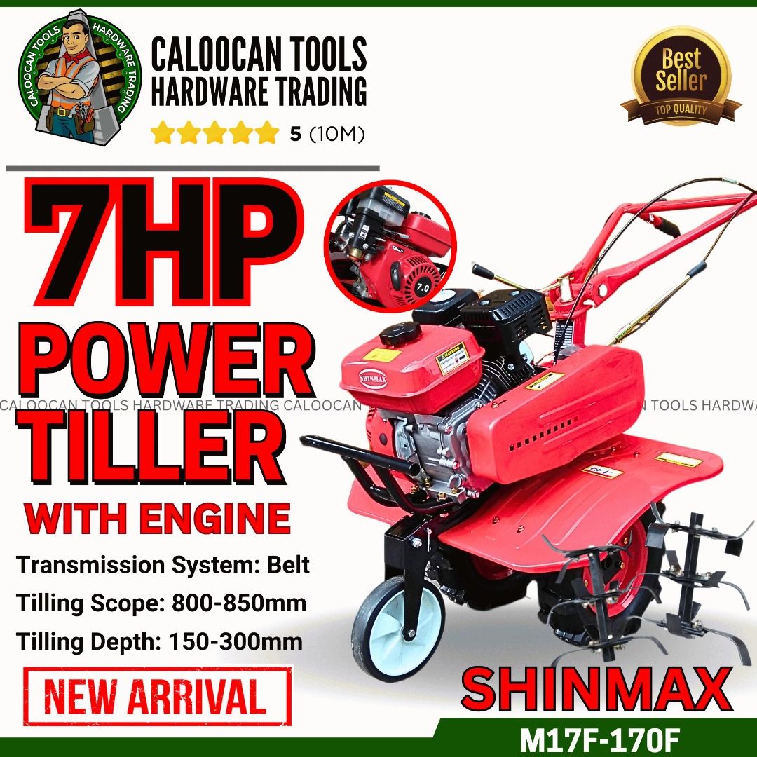 Shinmax Japan Gasoline Power Tiller/Cultivator/Plowman/ with 7HP Gasoline Engine (M17F-170F ...