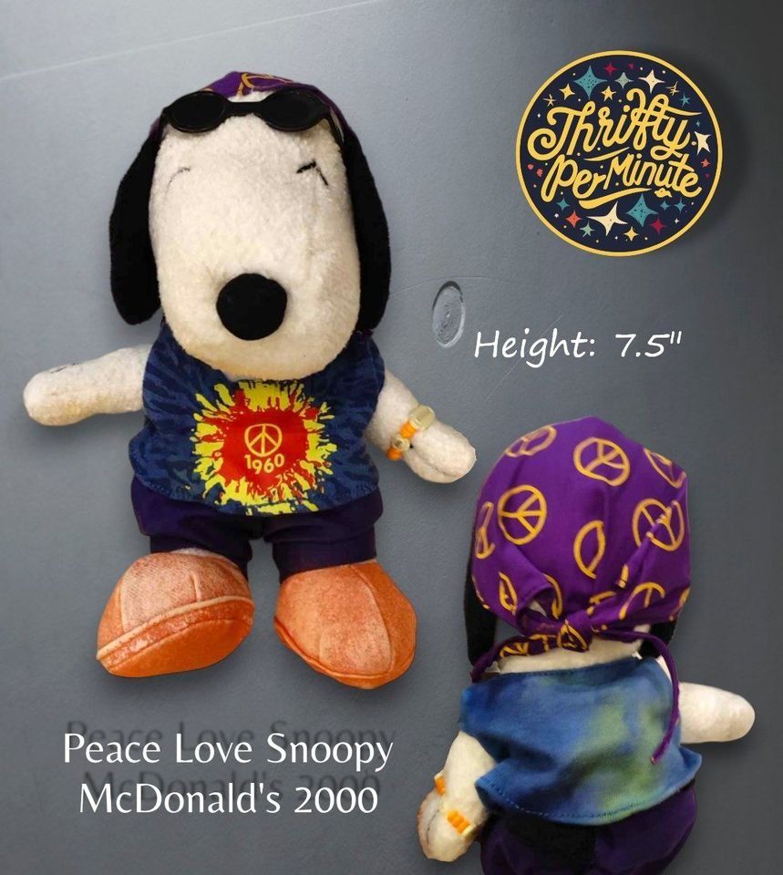 Snoopy 60s Love & Peace McDo Plush/stuffed toy 2020, Hobbies & Toys ...
