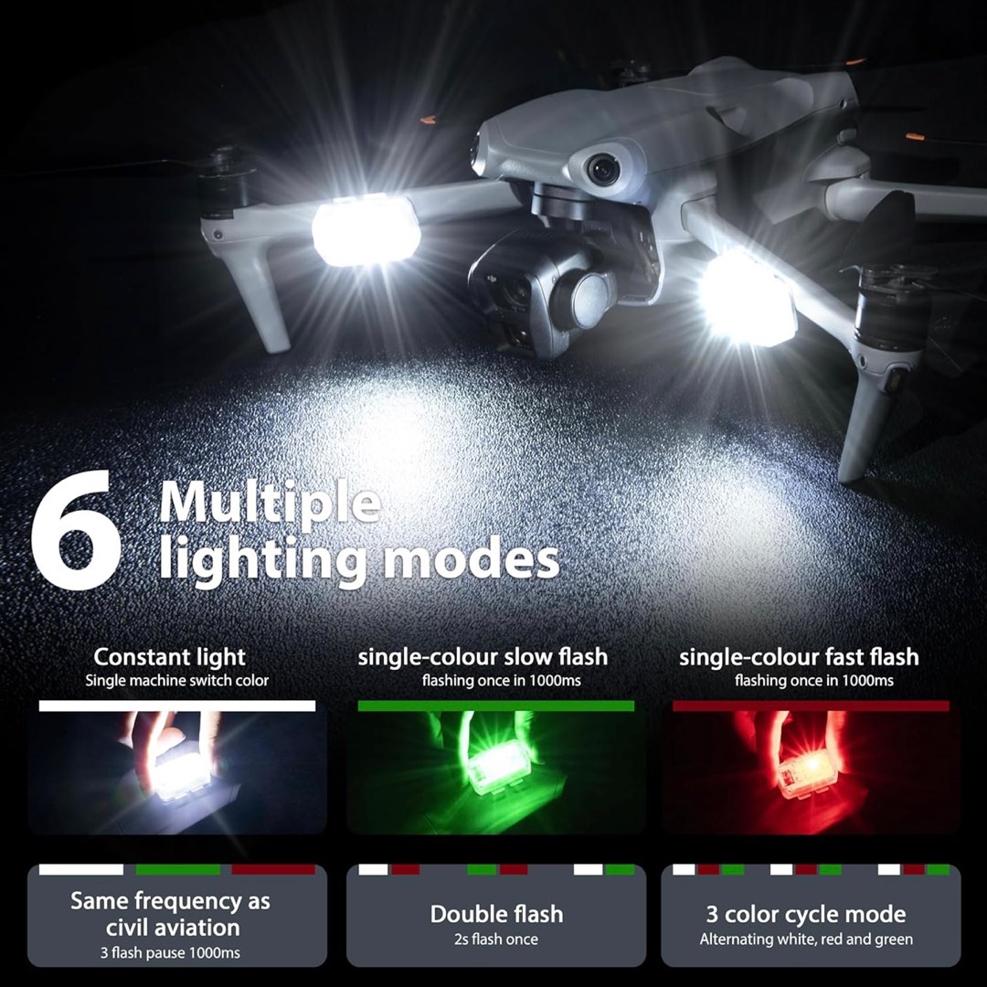 STARTRC Drone Strobe Light, Anti Collision Light, Rechargable Flash Led Lamp Light for FAA Drone ...