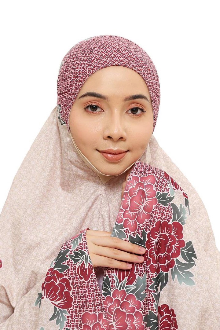 Telekung Siti Khadijah Deco Laran - Beige, Women's Fashion, Muslimah ...