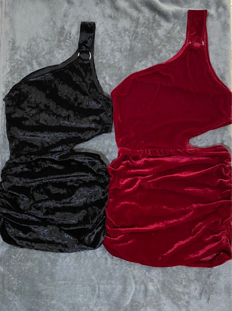 Velvet one side dress, Women's Fashion, Dresses & Sets, Dresses on ...