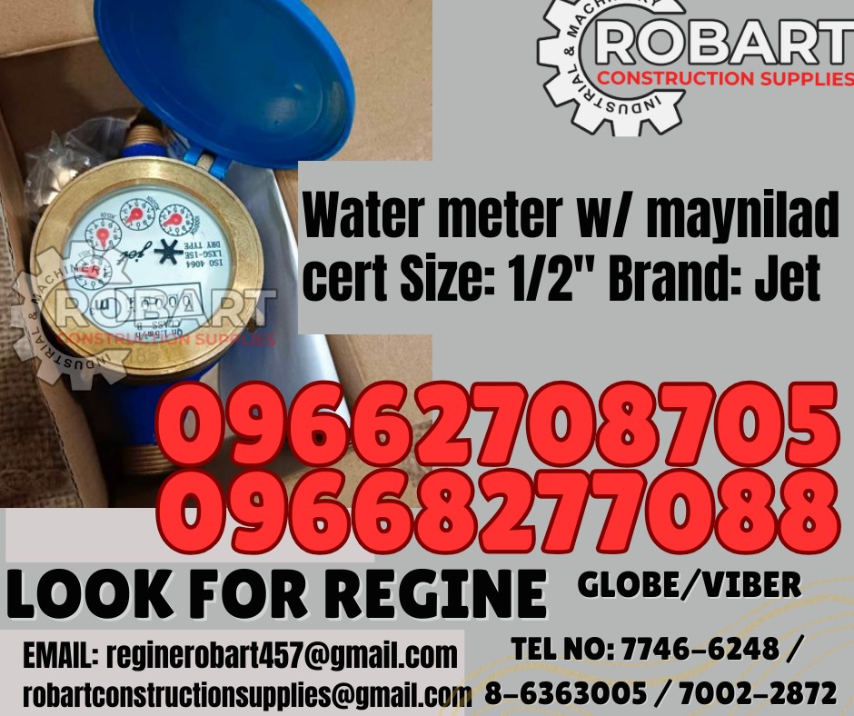 Water meter w/ maynilad cert Size: 1/2" Brand: Jet, Commercial ...
