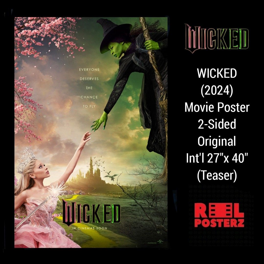 WICKED (2024) Movie Poster 2-Sided Original International 27"x 40" (Teaser), Hobbies & Toys ...