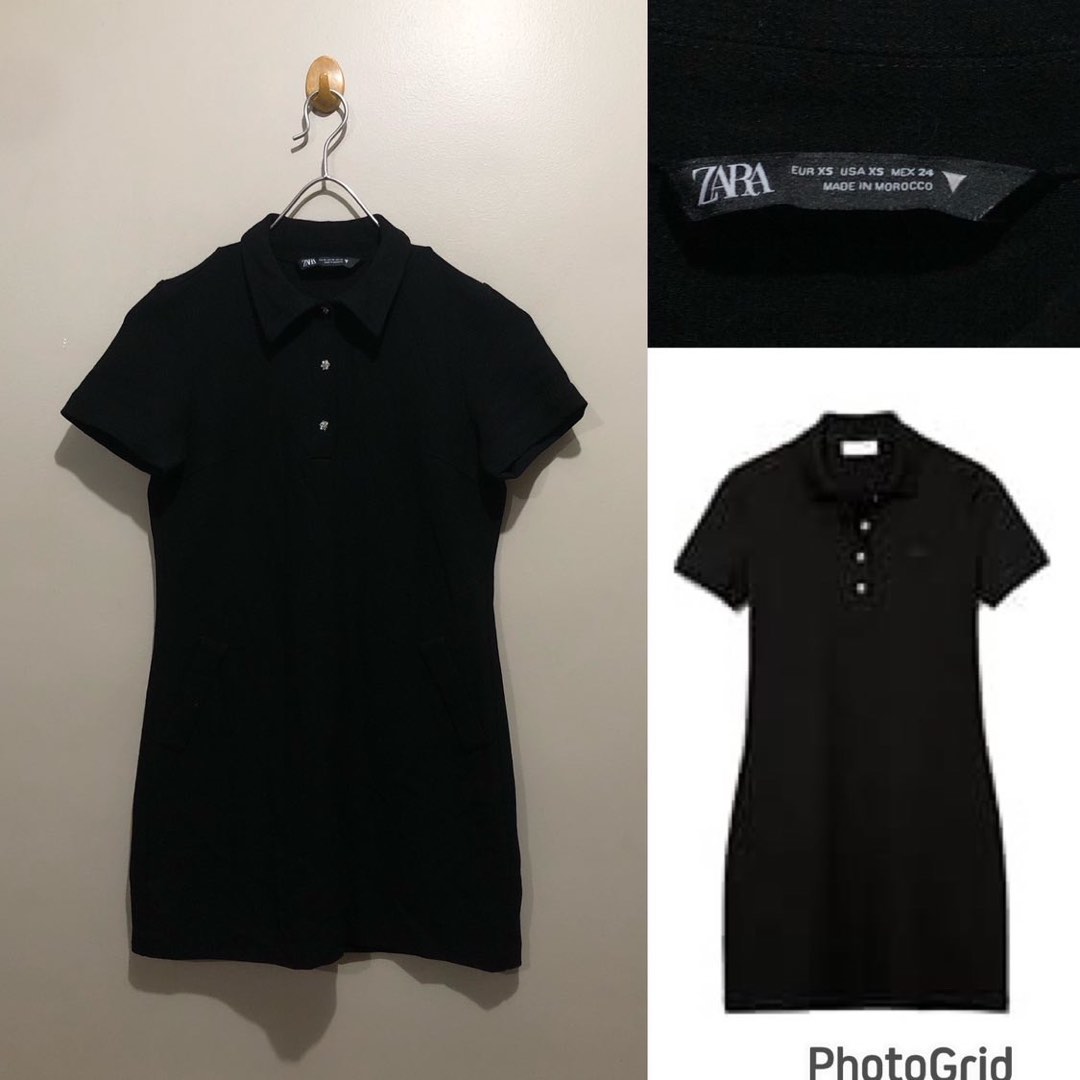 ZARA COLLAR RIBBED DRESS, Women's Fashion, Dresses & Sets, Dresses on ...