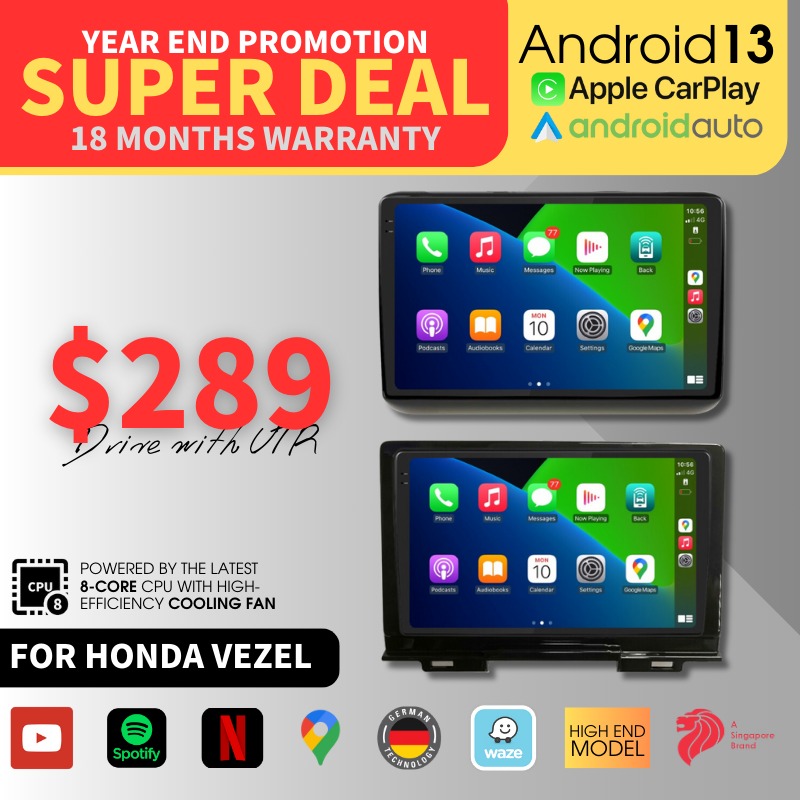 2K QLED HIGH-END LATEST ANDROID 13 HONDA VEZEL ANDROID PLAYER FOR HONDA ...